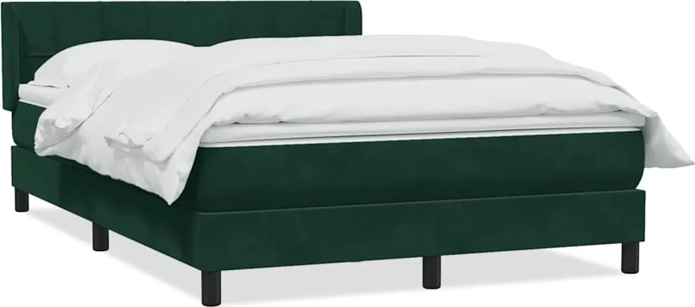 Box spring postel s matrací tmavě zelená 160x220 cm samet 3318162
