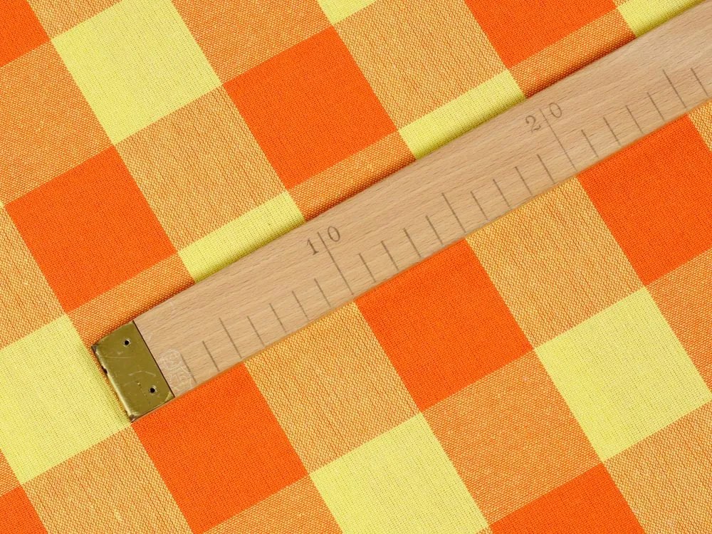 Biante Bavlněný povlak na polštář s lemem Olivia OL-003 Oranžovo-žlutá kostka velká 30 x 50 cm