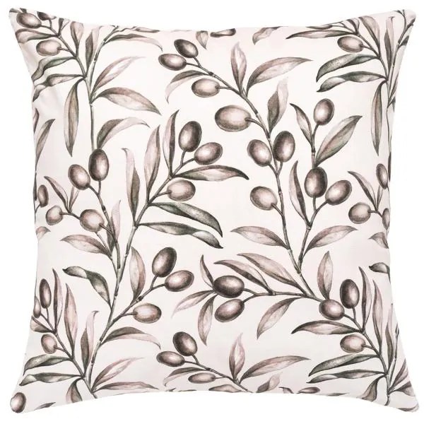 SCANquilt povlak FLORA olivy béžovozelená 45 x 45 cm