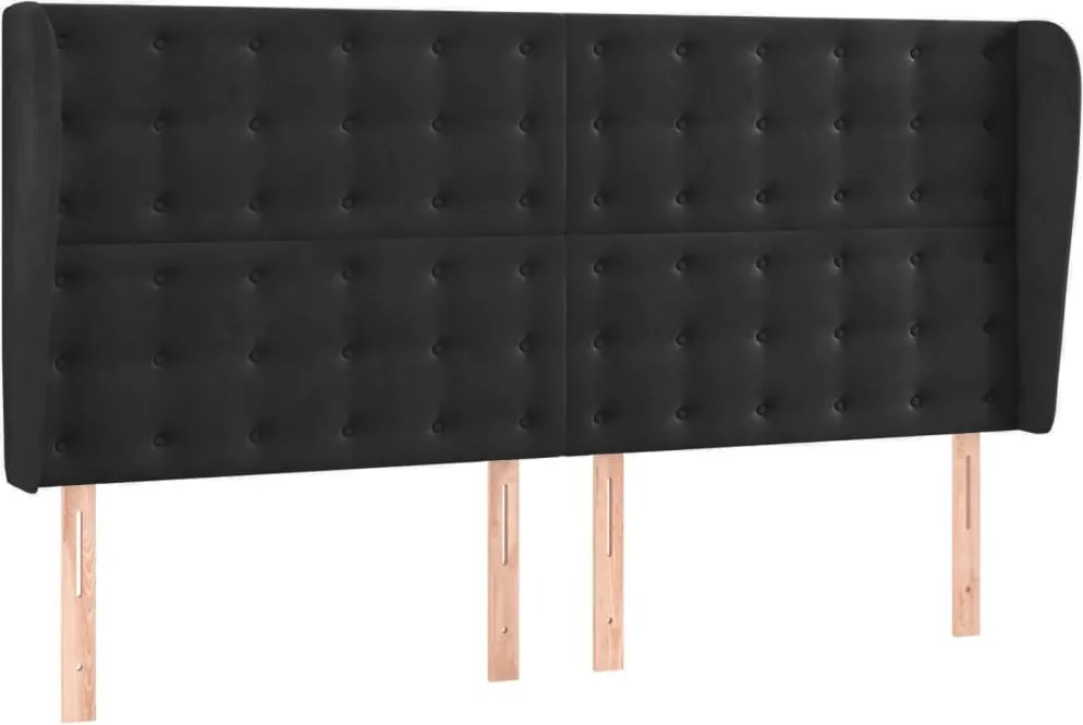Box spring postel s matrací a LED černá 160x200 cm samet 3136373