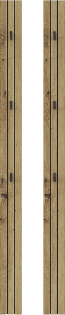 XXXLutz ŠATNÍ PANEL, černá, dub artisan, 13/160/1,6 cm Xora - Šatní panely - 000003012903