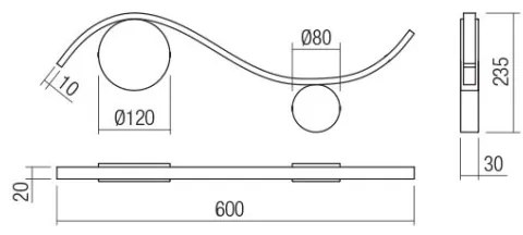 Redo 01-3109 - LED Nástěnné svítidlo WAVE LED/9W/230V mosaz