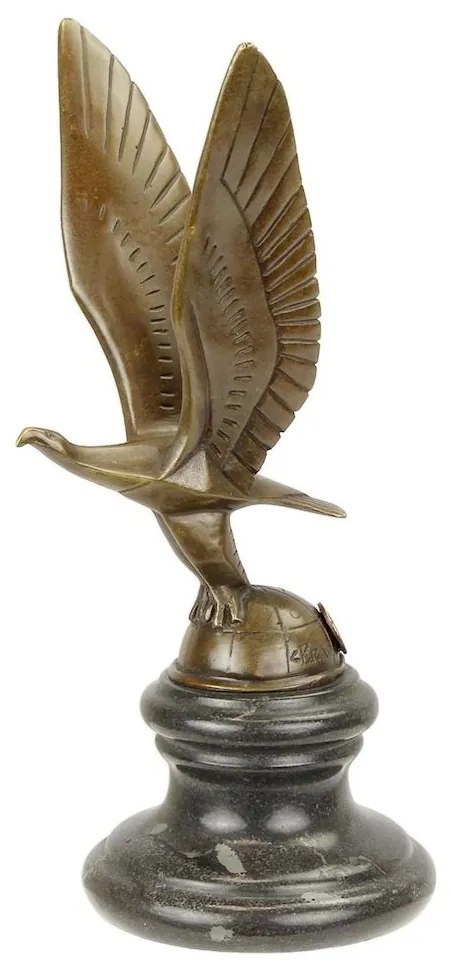 Bronzová socha - Orel na glóbu ve stylu Art Deco