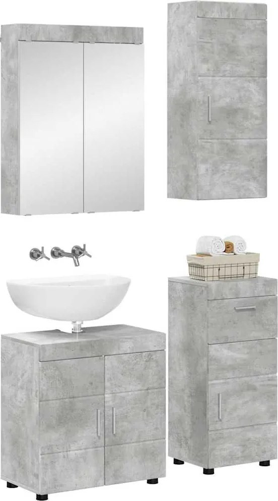 Sada koupelnového nábytku TULUM 4 ks Betonově šedá 3398047