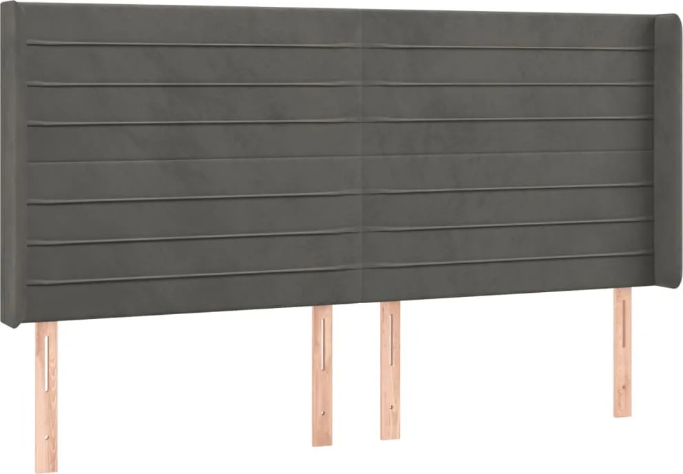 Box spring postel s matrací a LED tmavě šedá 200x200 cm samet 3139644