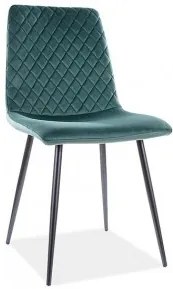 Casarredo Jídelní čalouněná židle ILJA VELVET zelená/černá