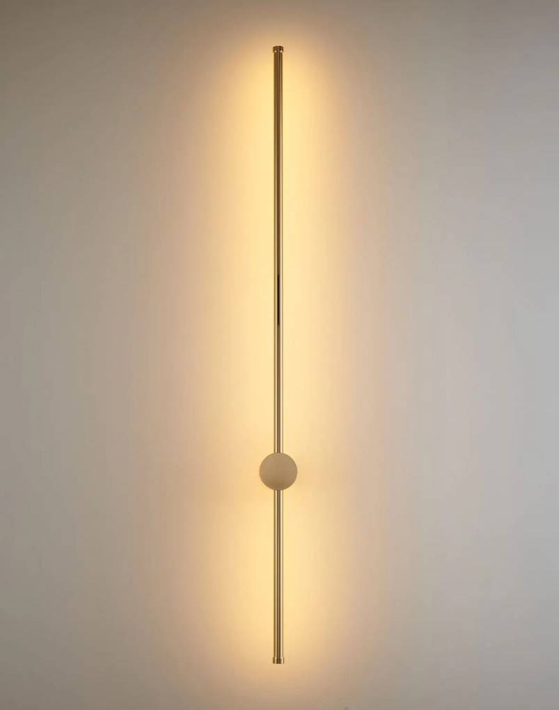 Moderní nástěnná lampa Sparo 100 cm, zlatý lesk