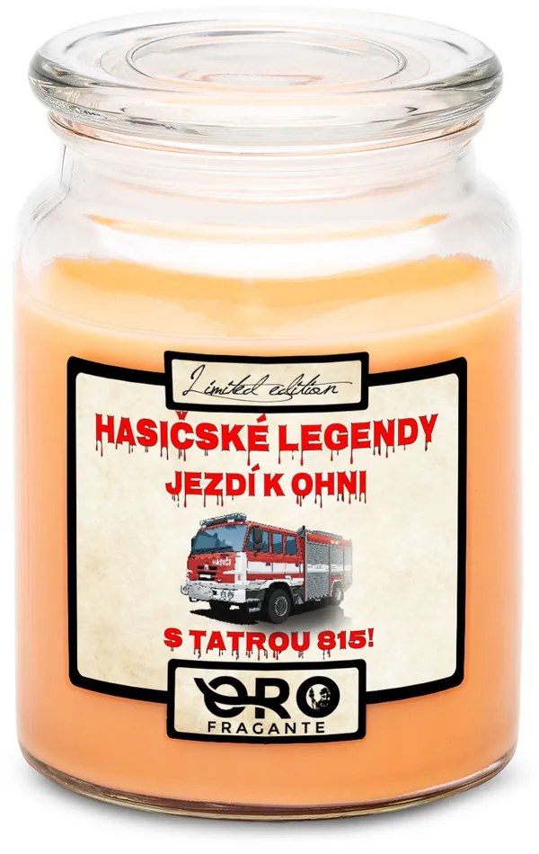 Svíčka Hasičské legendy – Tatra 815 (Vůně svíčky: Tropické ovoce)