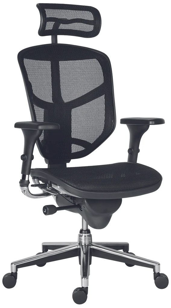 ANTARES Enjoy - Kancelářská židle  - Potahová látka sedák i opěrák černá síťovina