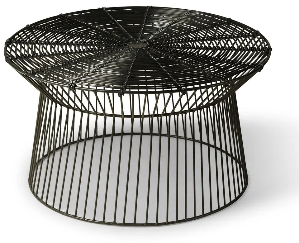 Nábytek Texim Černý zahradní stolek Selection Fleur, ø 76 cm