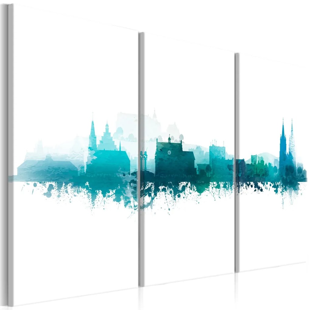 Vícedílný obraz - modré město (90x60 cm) - Murando DeLuxe