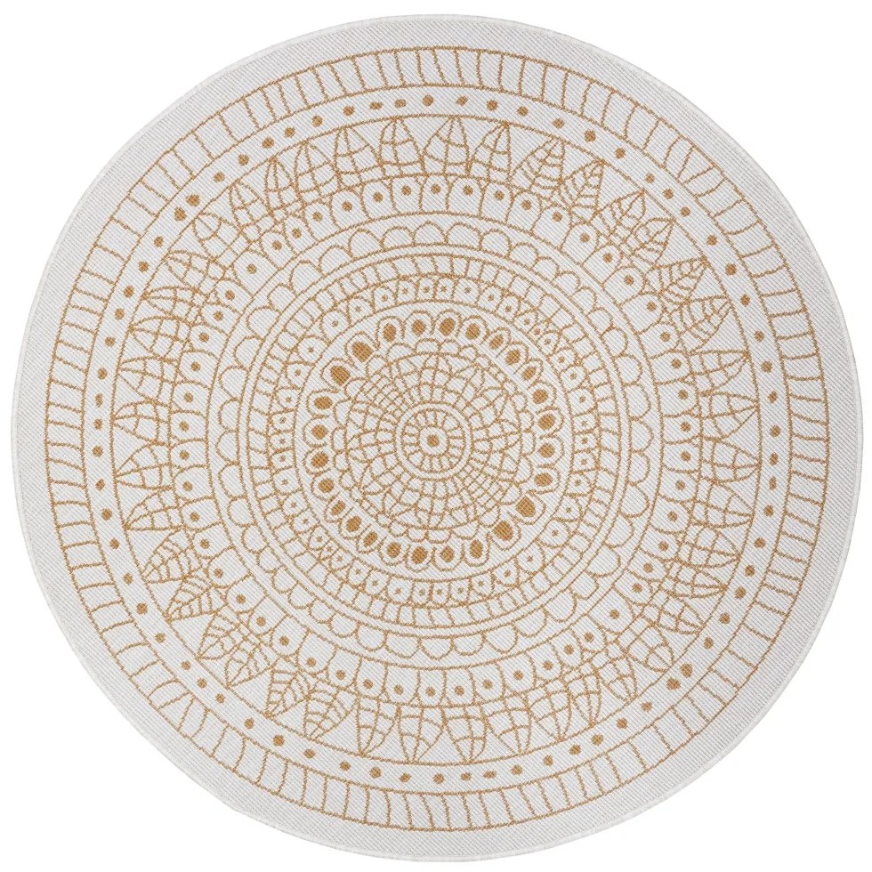 Hanse Home, Kusový koberec Twin-Wendeteppiche 105797 Ochre kruh – na ven i na doma, 200x200 (průměr) kruh, žlutá, chodba / předsíň