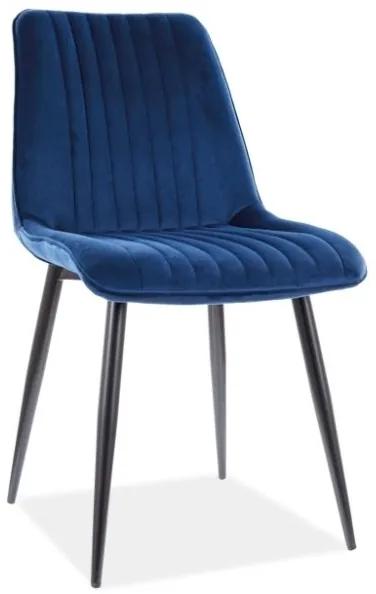 Casarredo - Komfort nábytek Jídelní židle PIKI velvet granátově modrá/černý kov