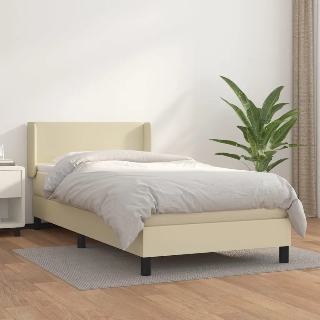 vidaXL Box spring postel s matrací 100x200 cm umělá kůže [3130647] Barva: Černá