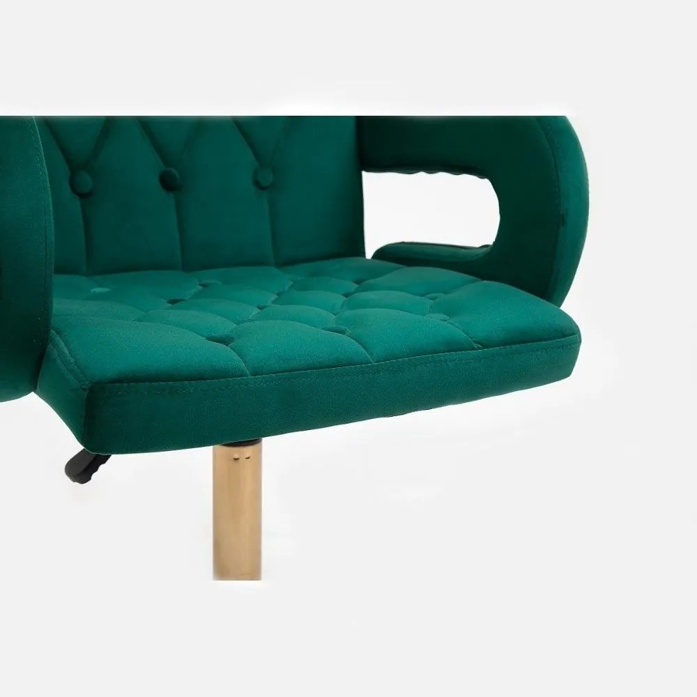 LuxuryForm DESIGN Otočná židle BOSTON VELUR na stříbrném talíři - zelená