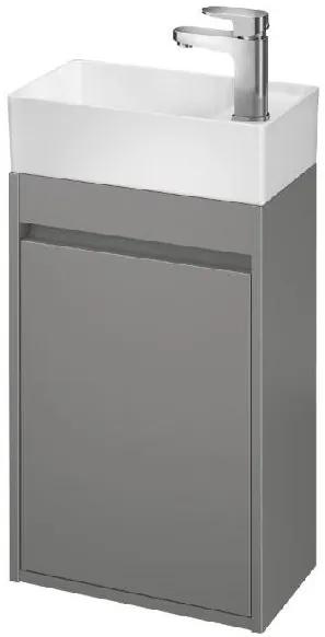 Cersanit Crea - Umyvadlová skříňka, 59x39x22 cm, 1 dvířka, panty L/P, šedá S924-014