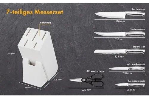 Classbach 7dílná sada nožů MBS 4018, bílá