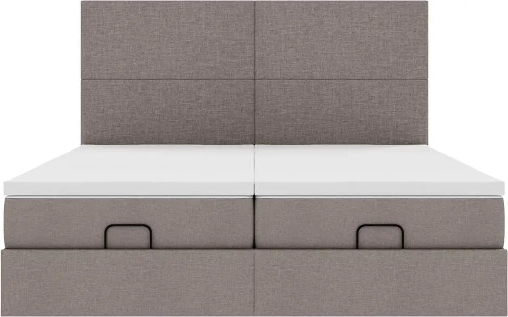 Osmanský rám postele s matracíes taupe 200x200cm textil 3313682
