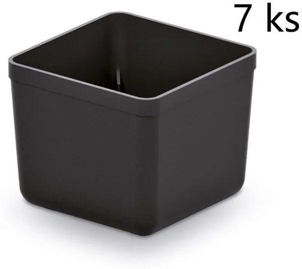 Sada úložných boxů 7 ks UNITEX 5,5 x 5,5 x 16,5 cm černá