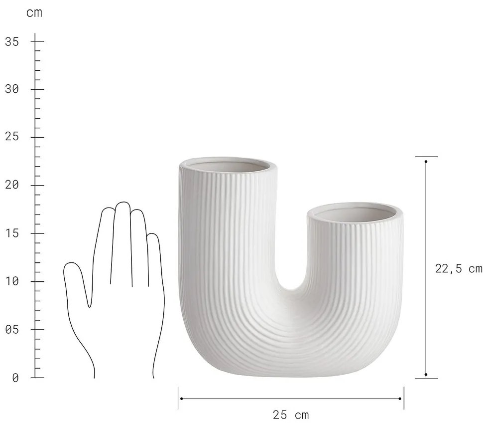 TUBE Váza rýhovaná 23 cm