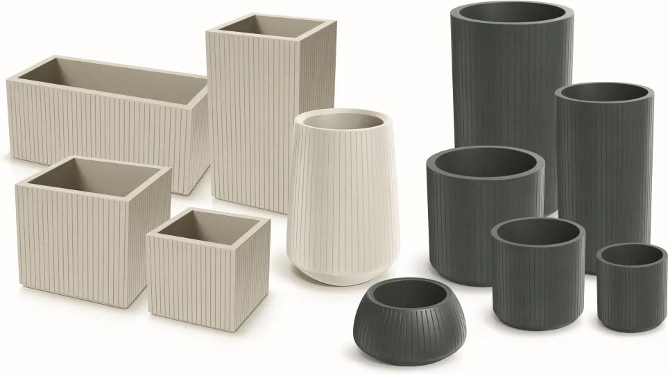Plastový květináč COROS BOWL HIGH 40 cm pískový