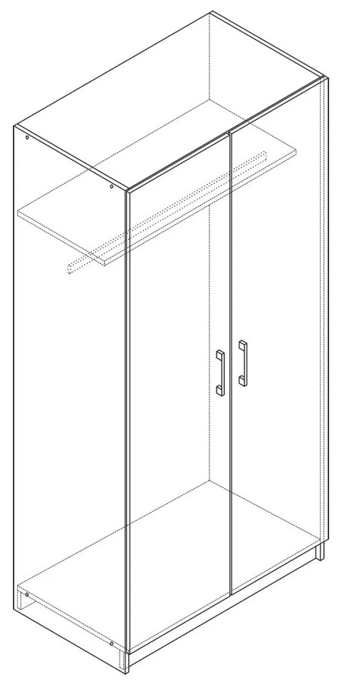 Idea IDEA Skříň ESO 2dveřová 61520 ořech/bílá