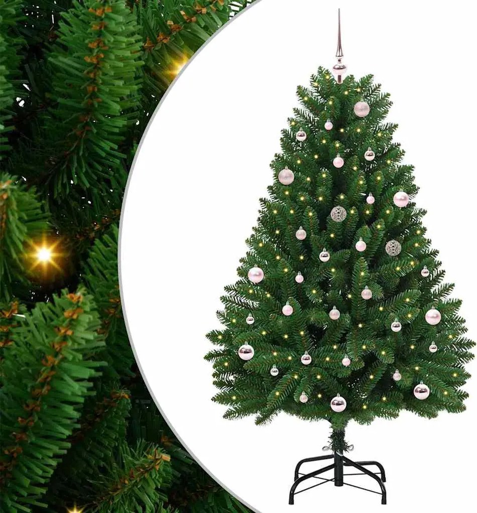 Umělý vánoční stromeček 150 cm 150 LED Teplá bílá PVC a ocel 3395678