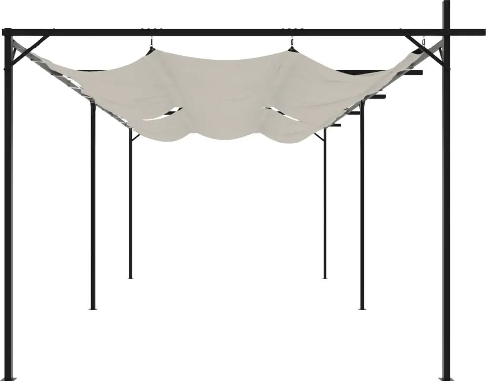 vidaXL Pergola se zatahovací střechou 589 x 292 x 230 cm [360120] Barva: krémová