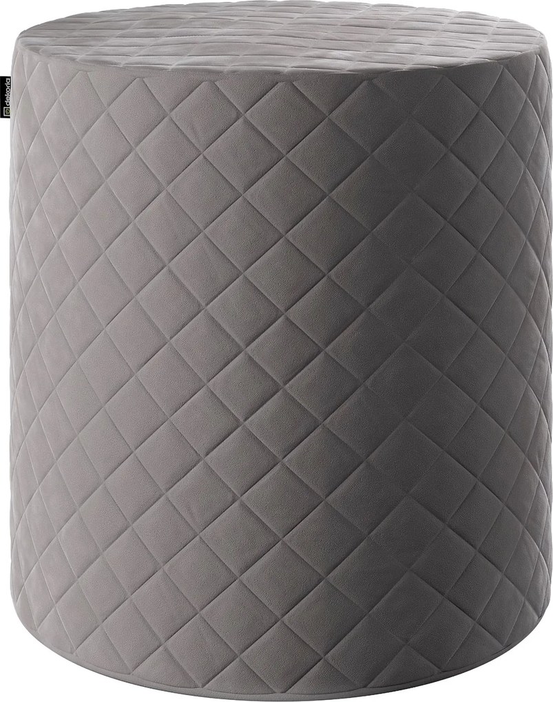 Sedák Barrel pevný, s prošitím barva šedá látka lesklé, sametová
