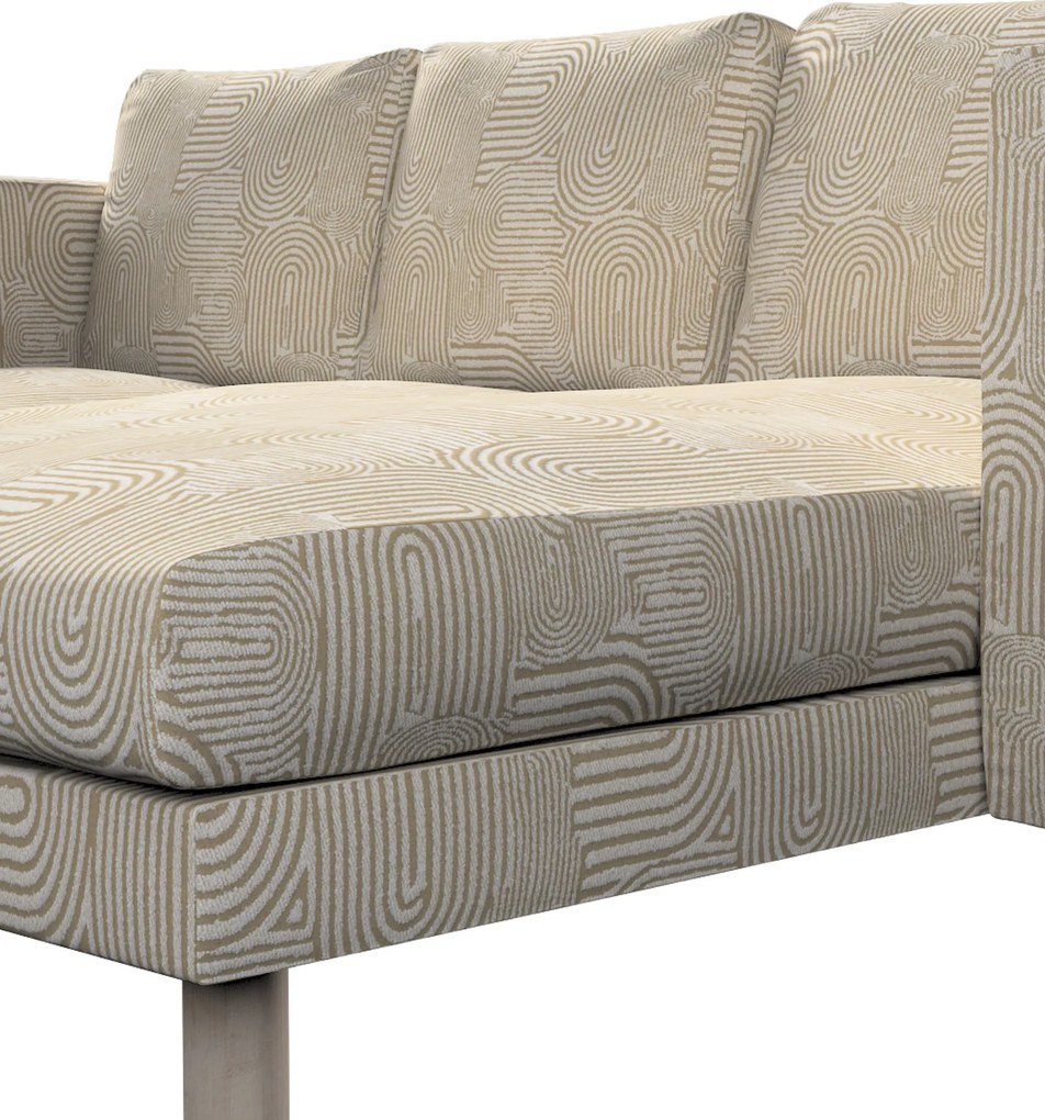Potah na pohovku IKEA Norsborg 3-místná se šezlongem barva béžová látka pletený vzor, vzorované