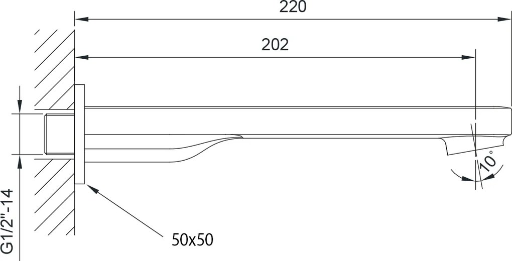 Sapho Jumper JM049 nástěnná výtoková hubice chrom