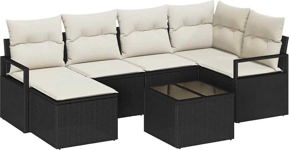 Set pohovek 7 ks Černá polyratan 3346457