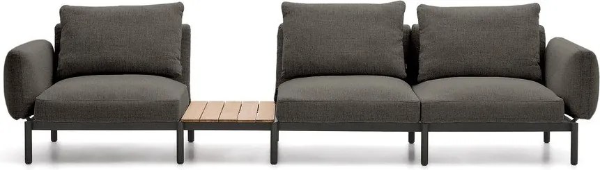 Tmavě šedá čalouněná zahradní pohovka Sorells – Kave Home