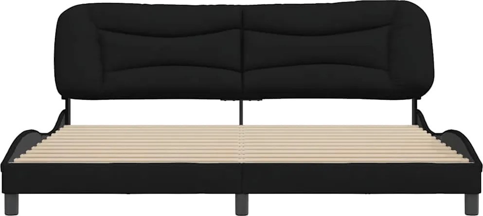 Rám postele bez matrace Hvar černý 200 x 200 cm textil 3207795