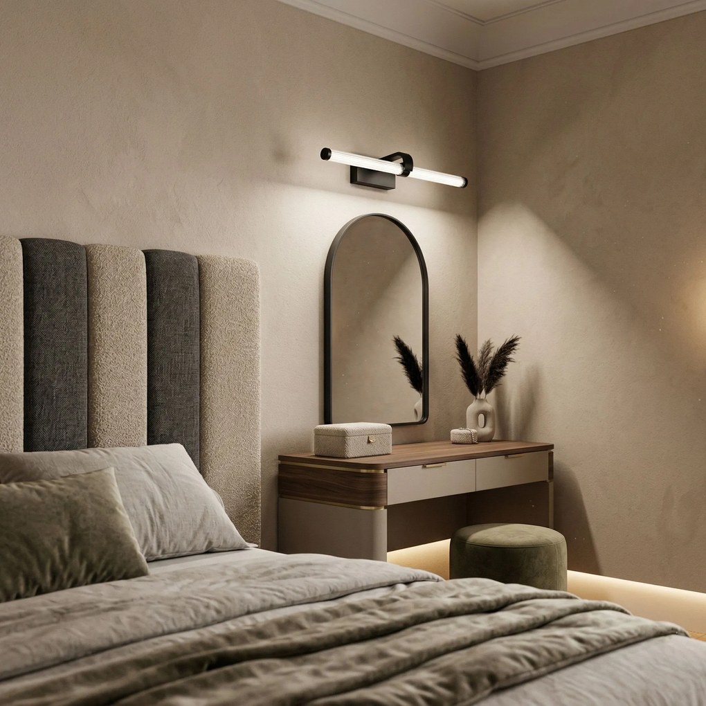 Toolight Toolight, LED nástěnné svítidlo 40cm, 9W, 4000K, 1000lm, APP1887-1W, černá matná, OSW-66042