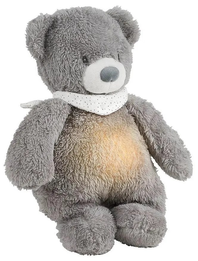 Nattou usínaček plyšový hudební se světýlkem a senzorem pláče 4v1 Sleepy Bear Grey