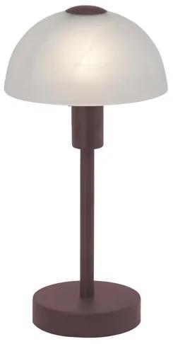 Stolní lampa AMIRA E14, rustikální hnědá + alabastrové sklo