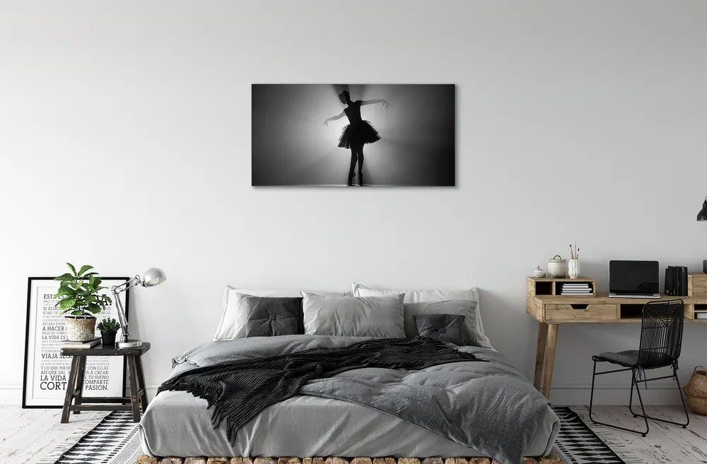 Obrazy na plátně Baletka šedé pozadí 125x50 cm