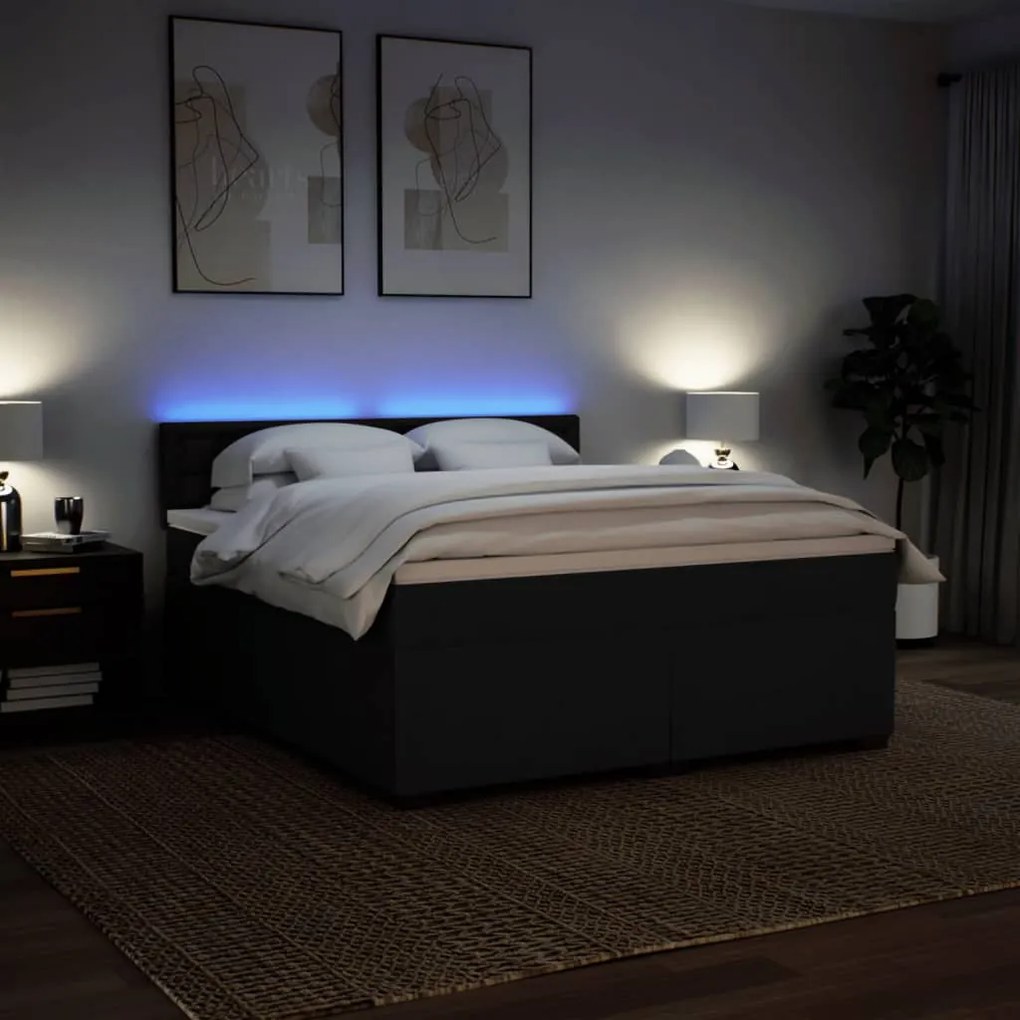Box spring postel s matrací černá 180x200 cm textil 3288283