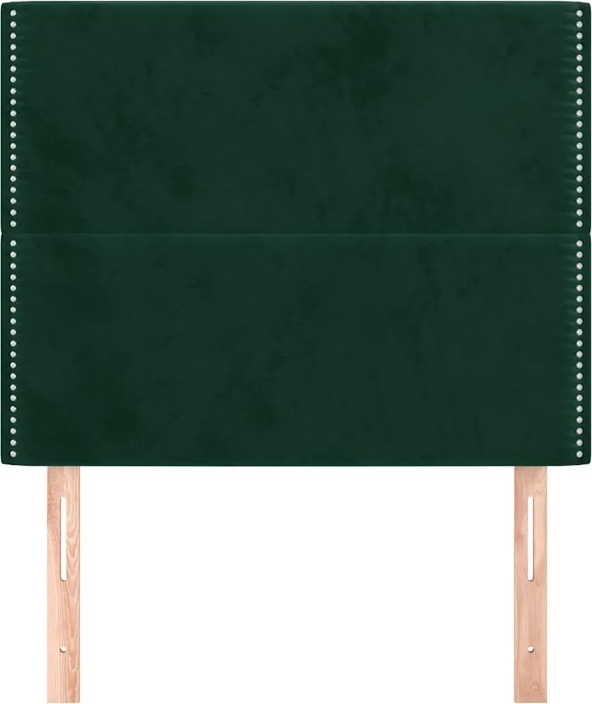 Čelo postele tmavě zelené 100x5x118/128 cm sametové 3116237
