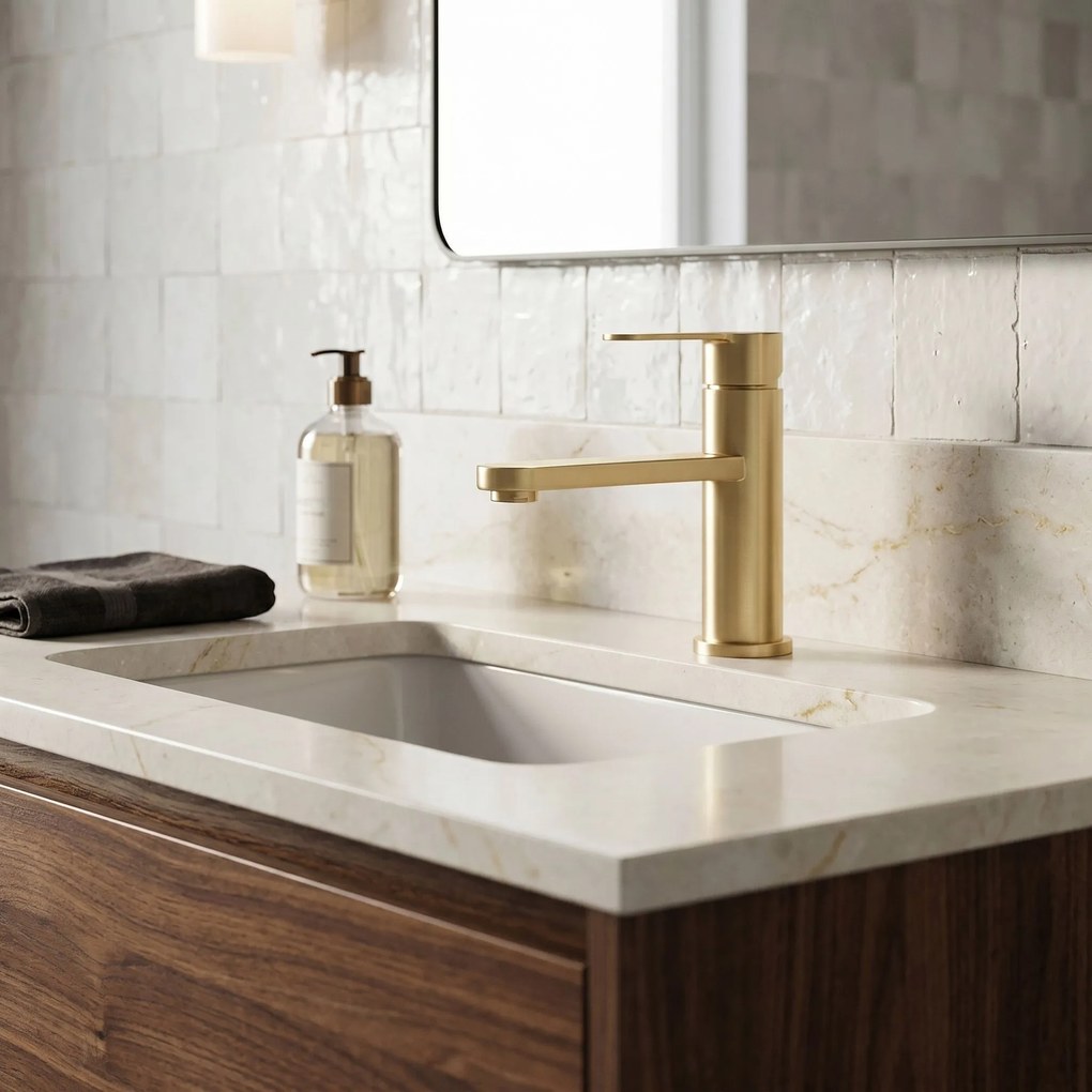 Rea, Koupelnová baterie Rea Arcos Brush Gold, REA-B6965