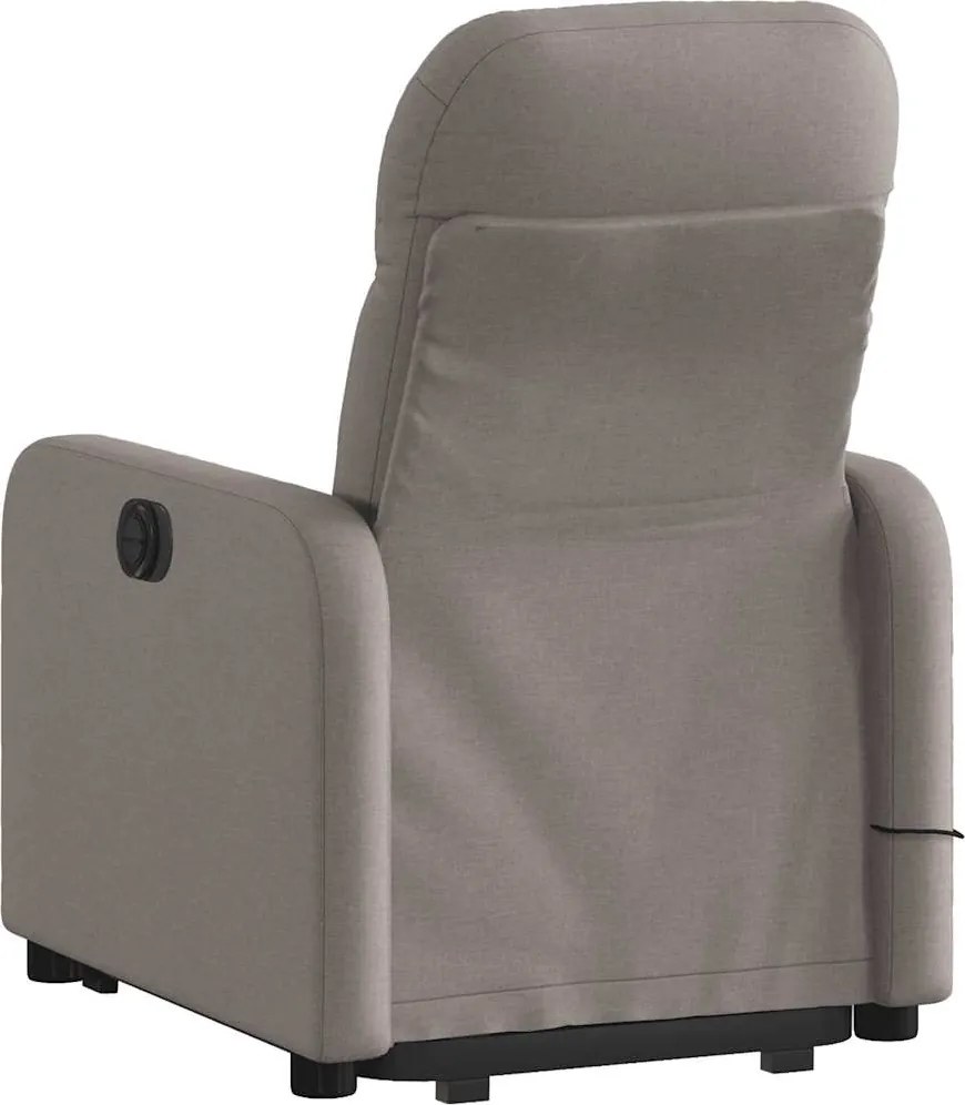 Zvedací masážní polohovací křeslo taupe textil 3206811