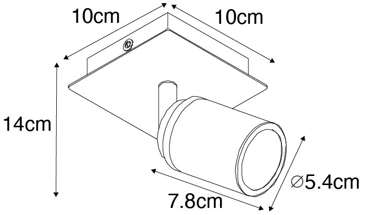 Moderní koupelnové bodové světlo bílé čtvercové IP44 - Ducha
