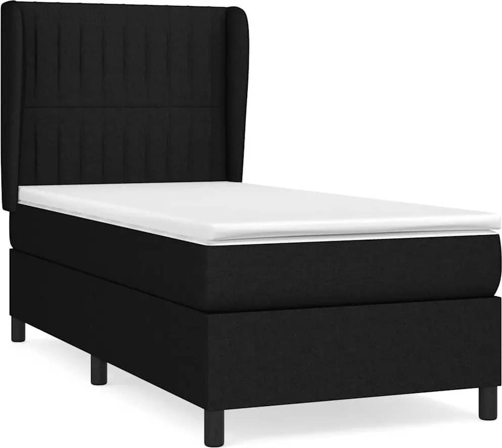Box spring postel s matrací černá 80 x 200 cm textil 3128079