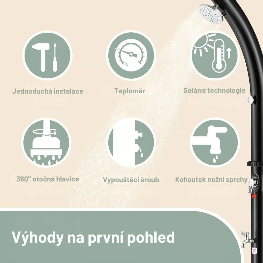Solární sprcha BOW, 20 l, černá Monzana