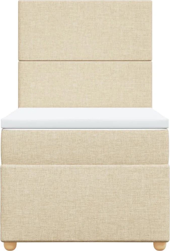 Box spring postel s matrací krémová 90x200 cm textil 3291161