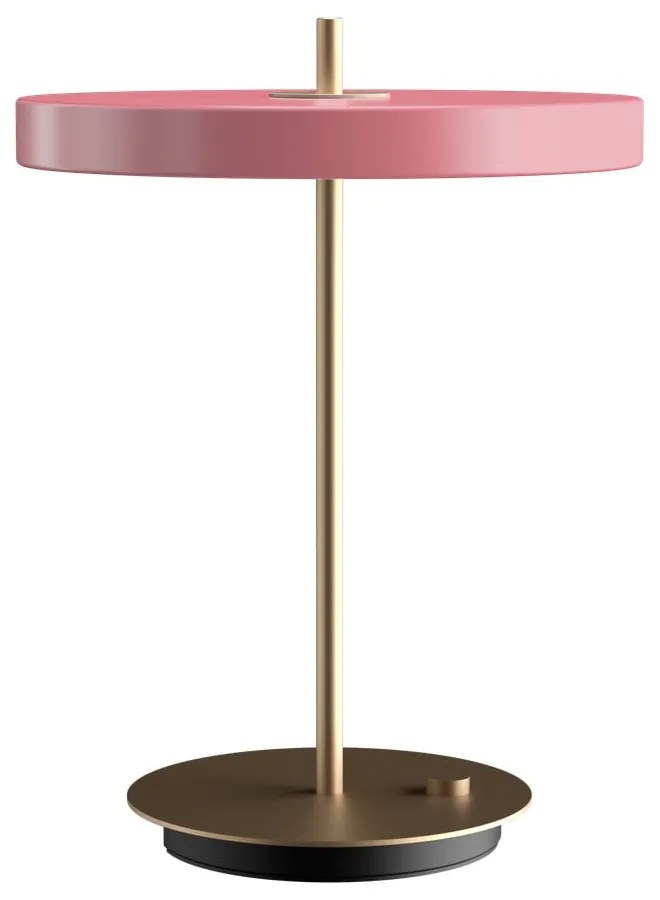 Růžová LED stmívatelná stolní lampa s kovovým stínidlem (výška 41,5 cm) Asteria Table – UMAGE