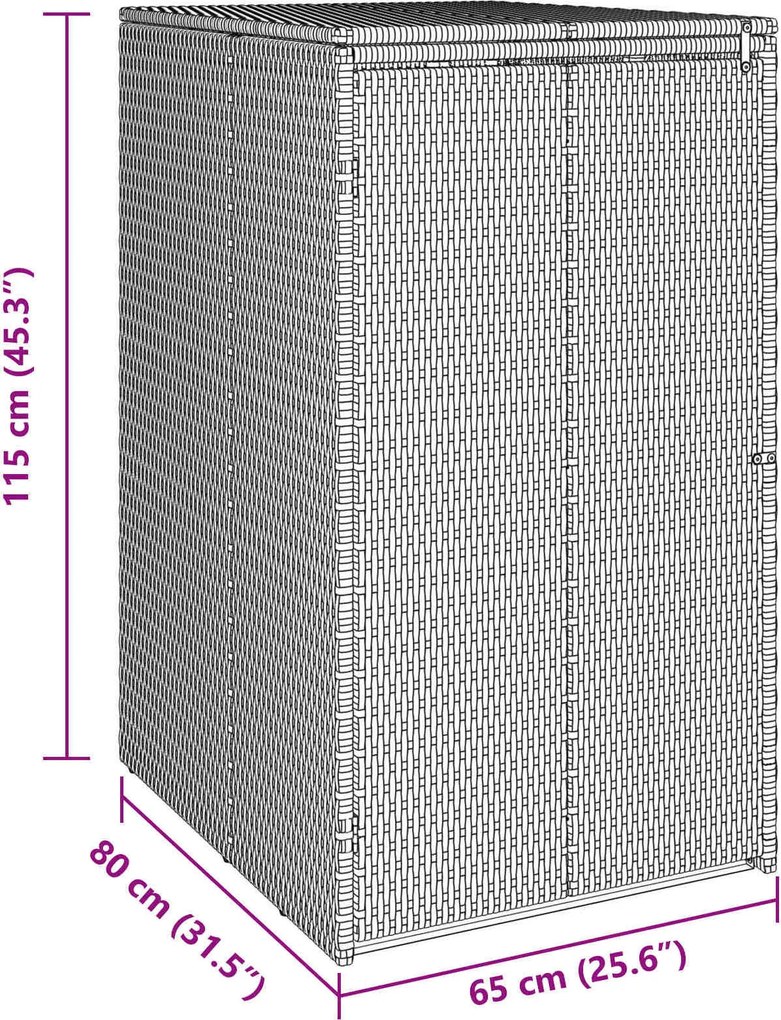 vidaXL Kontejner na odpadky Šedá 65 x 80 x 115 cm Polyethylen [42008241]