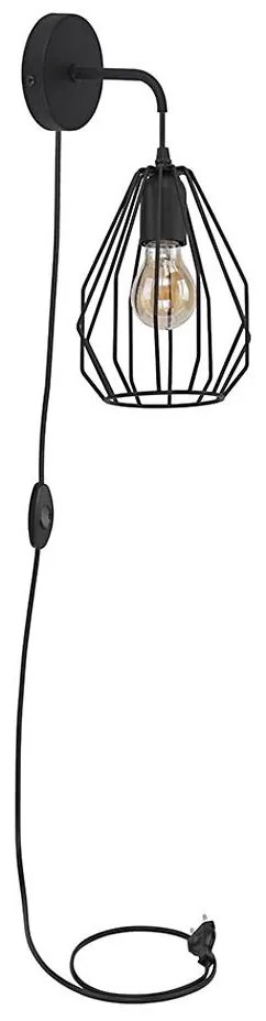 TK Lighting Nástěnné svítidlo BRYLANT BLACK 1xE27/60W/230V 2288