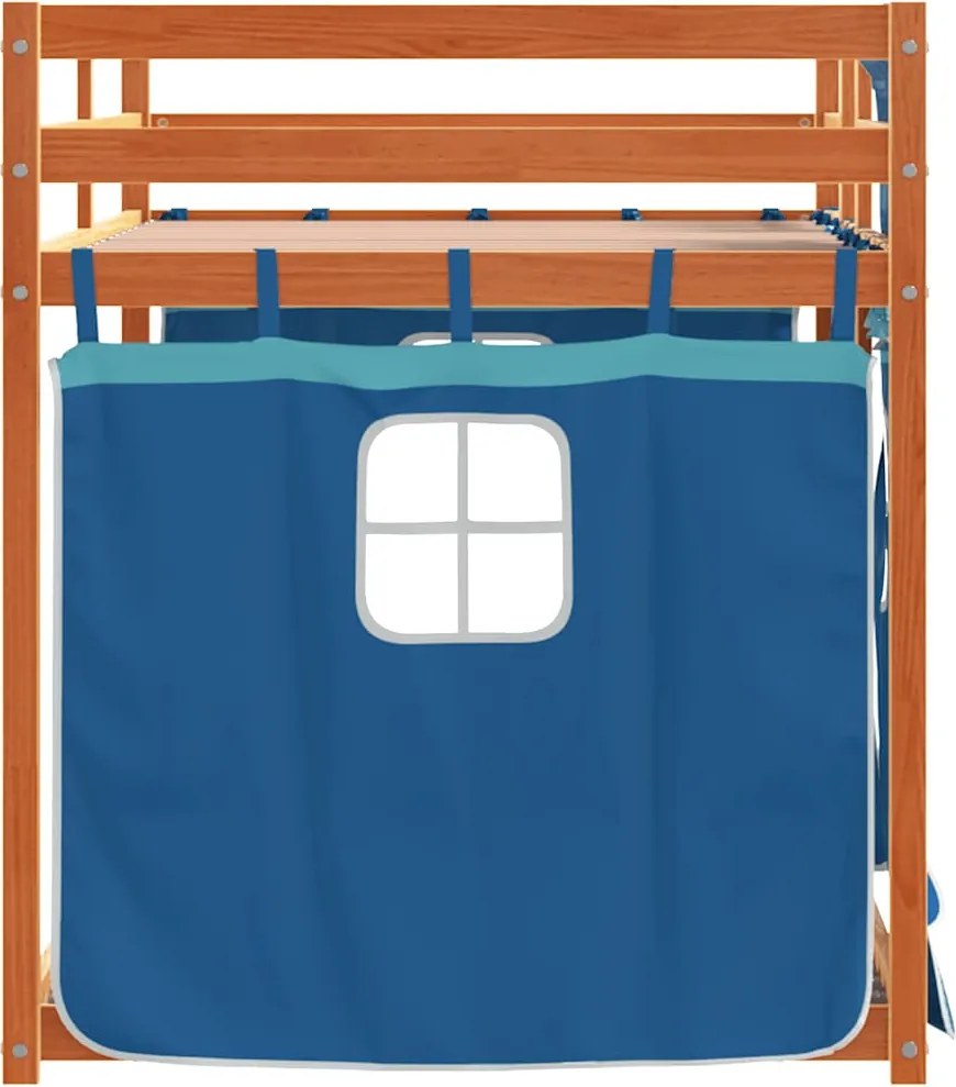 Patrová postel bez matrace hnědo-modrá 90x190 cm masivní borovice 3283950